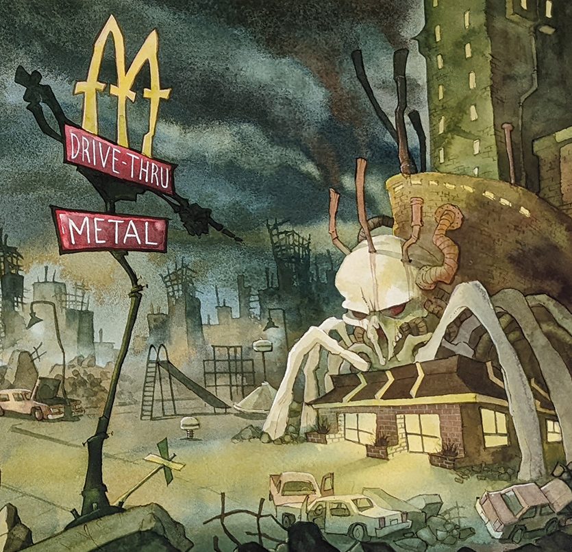 Drive Thru Metal Giclée Print - Poposition Press | Publisher of Art Pop Up Books, Greeting Cards ...